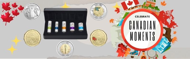 Coin Rolls Celebrating Canadian Moments