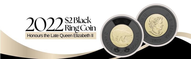 2022 $2 Black Ring Coin Honours Queen Elizabeth II