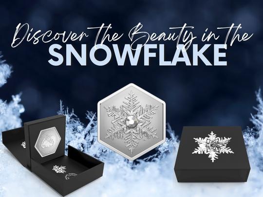 The beautiful 2023 Snowflake Hexagon coin