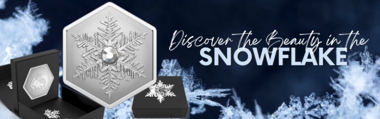 The beautiful 2023 Snowflake Hexagon coin