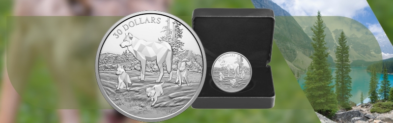 Multifaceted Animal Family: Timber Wolf Coin