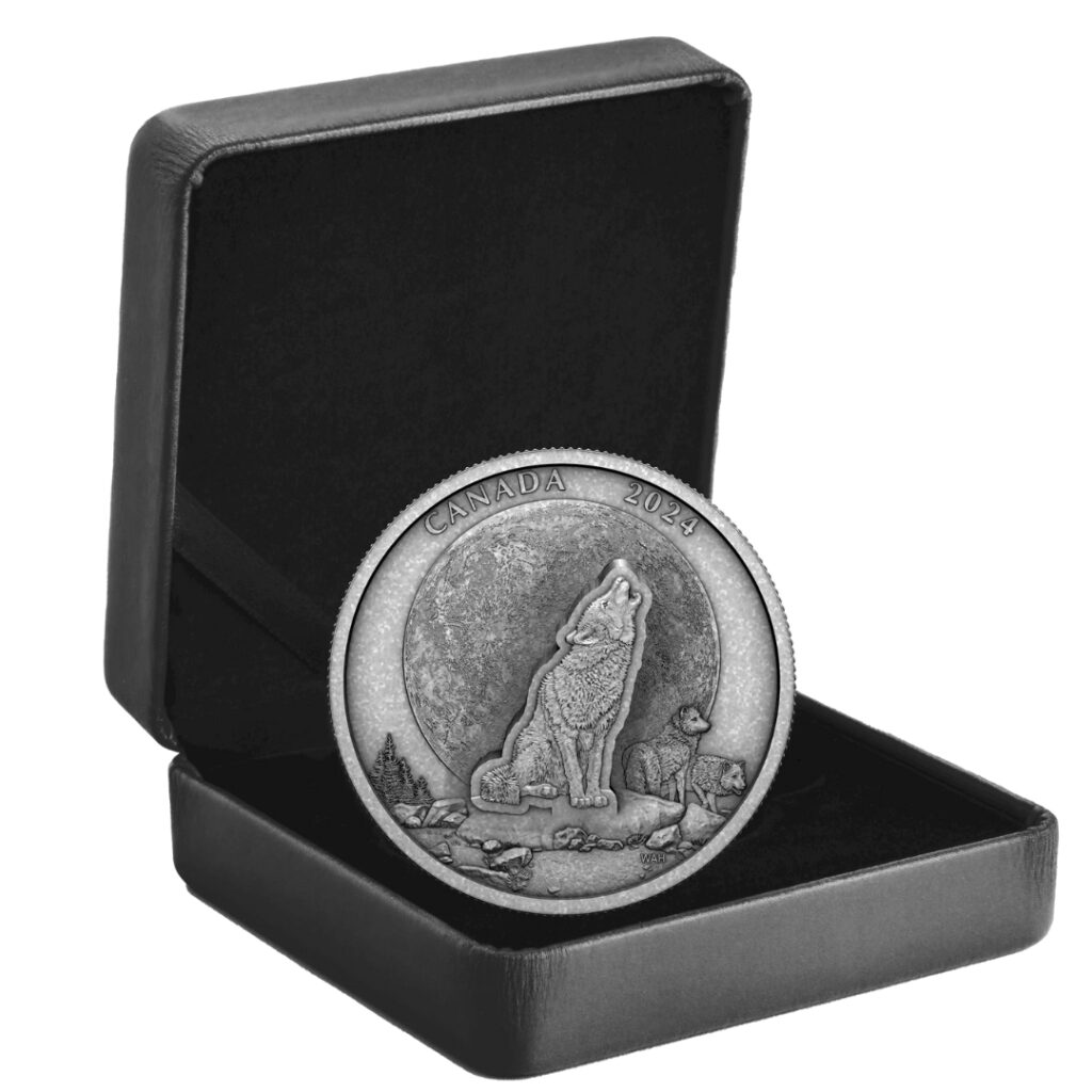 2024 $30 Howling Wolf 3D Coin | Colonial Acres Coins